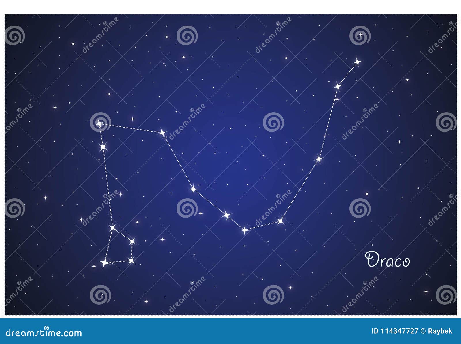 Constellation of Draco stock illustration. Illustration of light ...