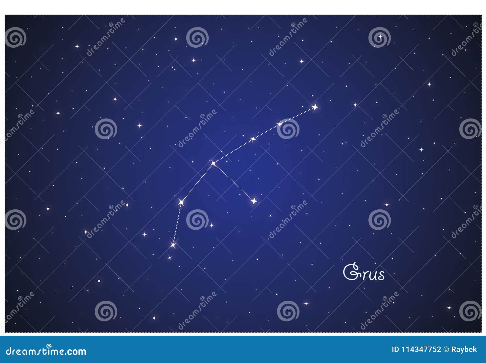 Grus Constellation. Starry Night Sky. Cluster Of Stars And Galaxies ...