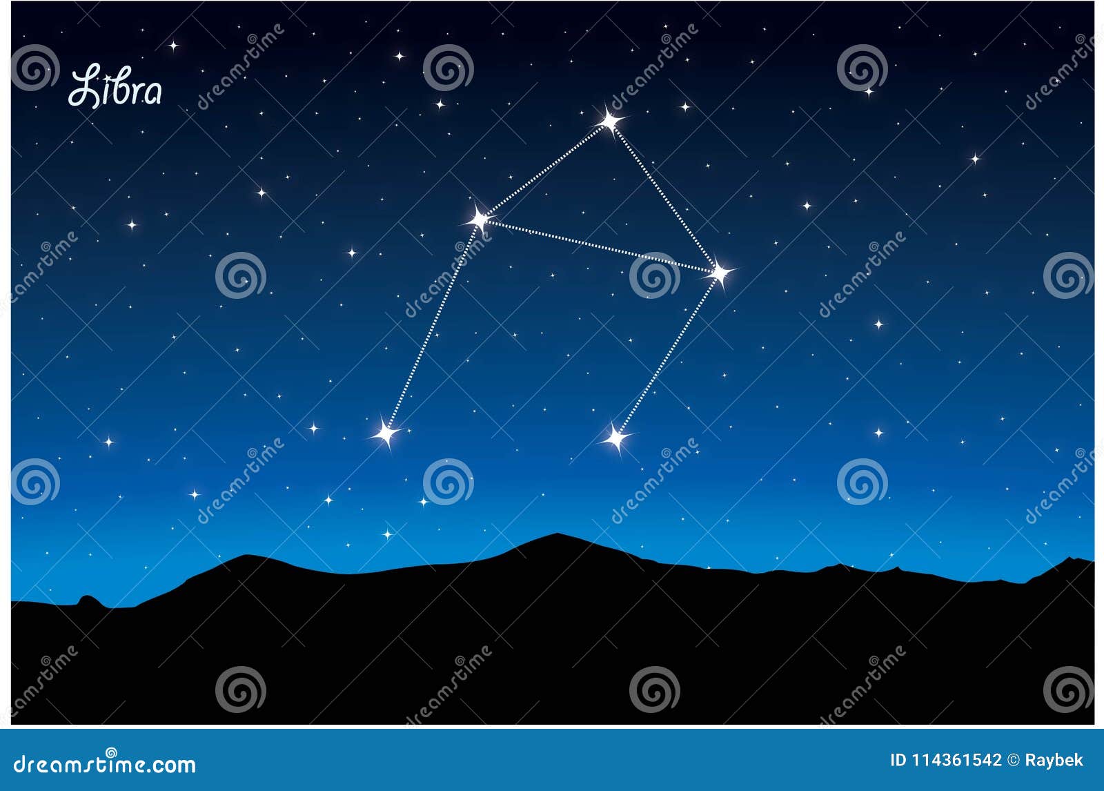 Constellation of Libra stock illustration. Illustration of isolated ...