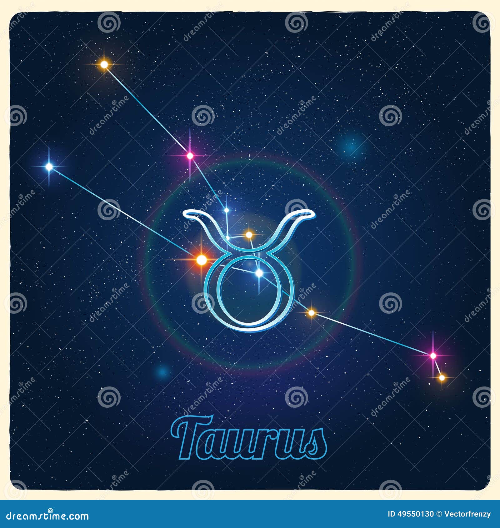 Vector Constellation Taurus with the Zodiac Sign Stock Vector ...