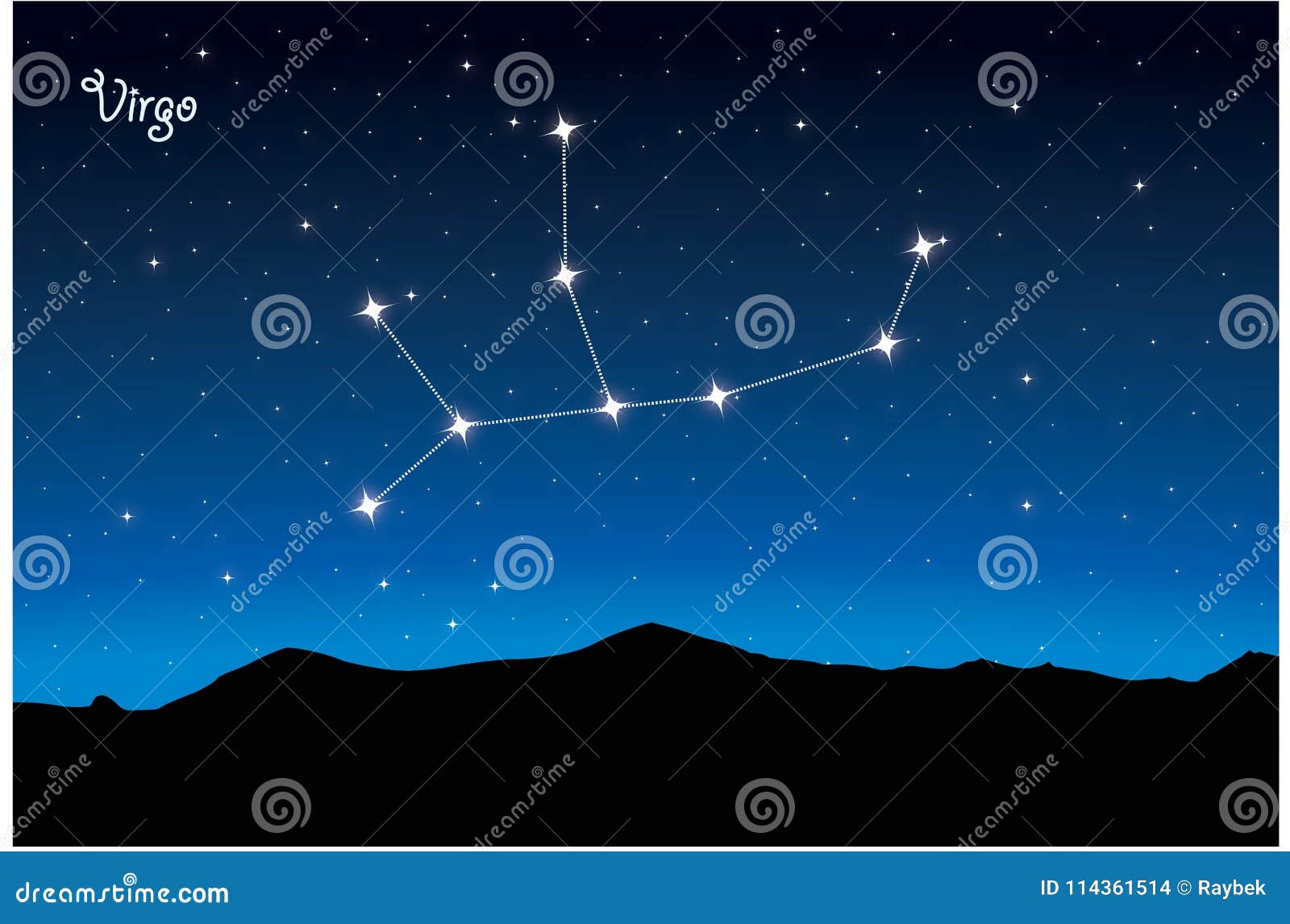 Constellation of Virgo stock illustration. Illustration of astrology ...