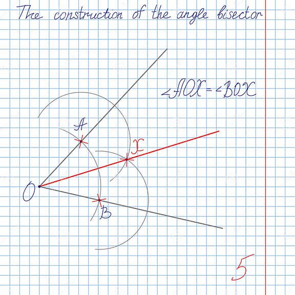 Vector Construct an Angle Bisector Stock Vector - Illustration of point ...