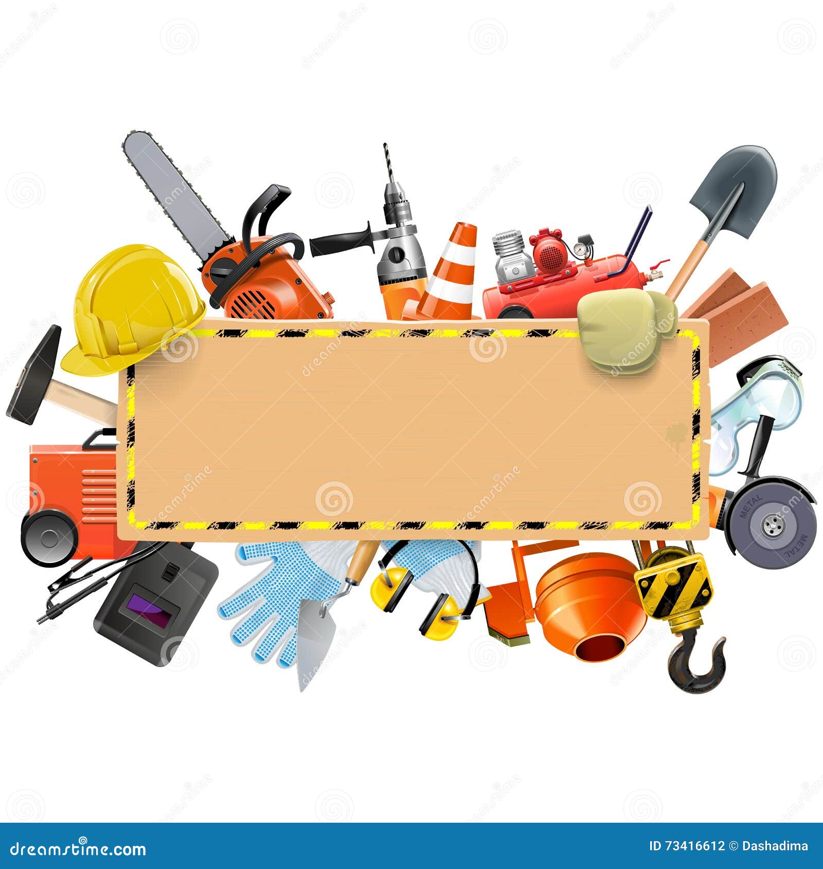 Vector Construction Board with Tools Stock Vector - Illustration of ...