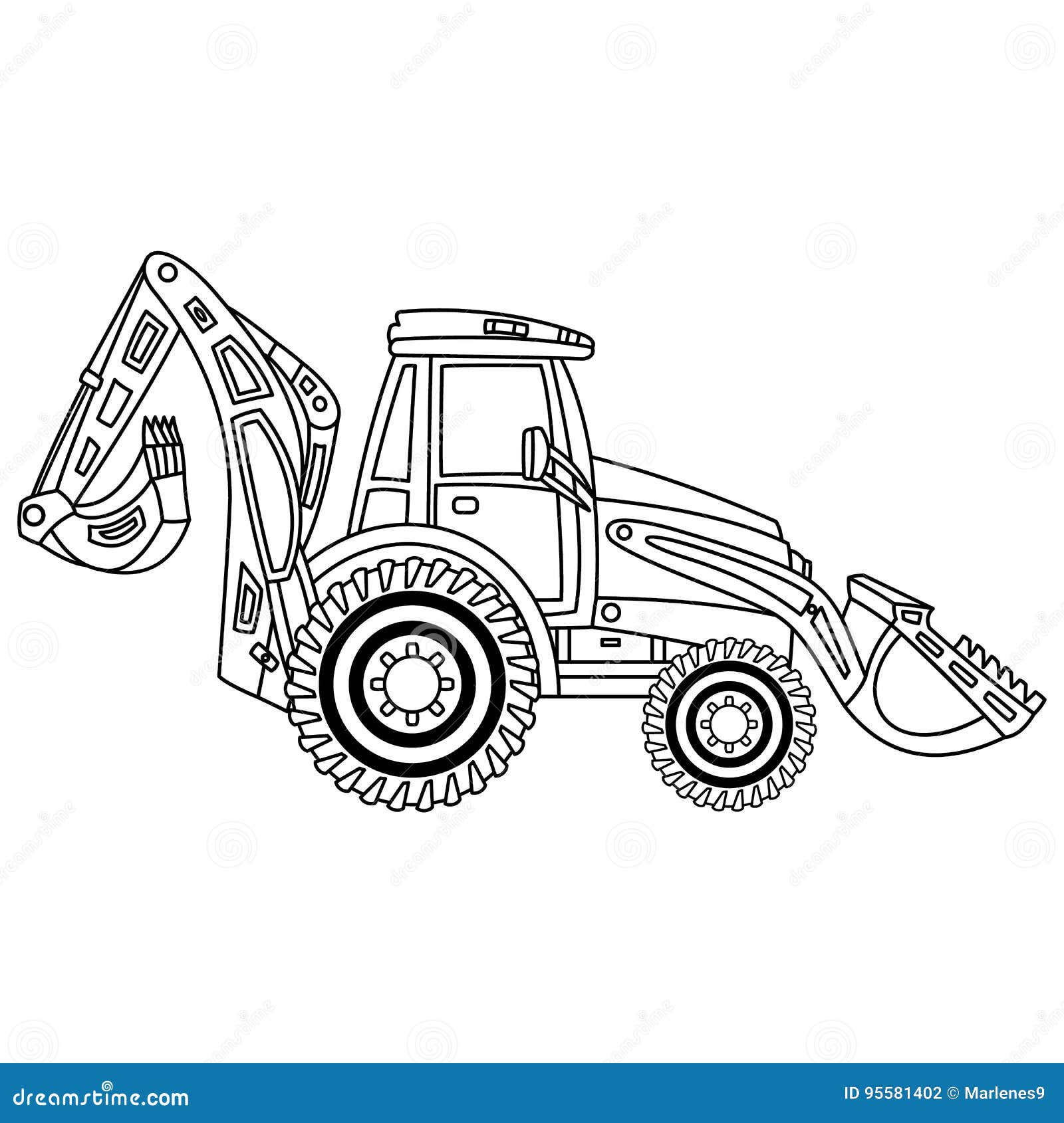 Vector Construction Digger. Vector Excavator Stock Vector ...
