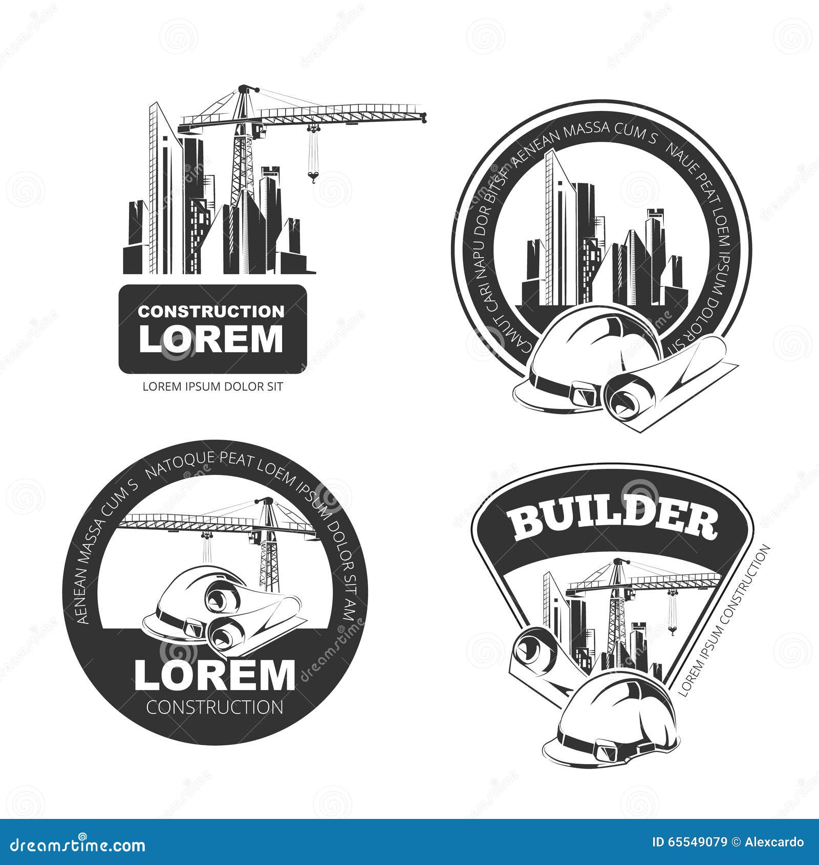 Vector Construction Emblems Stock Vector - Illustration of industrial ...