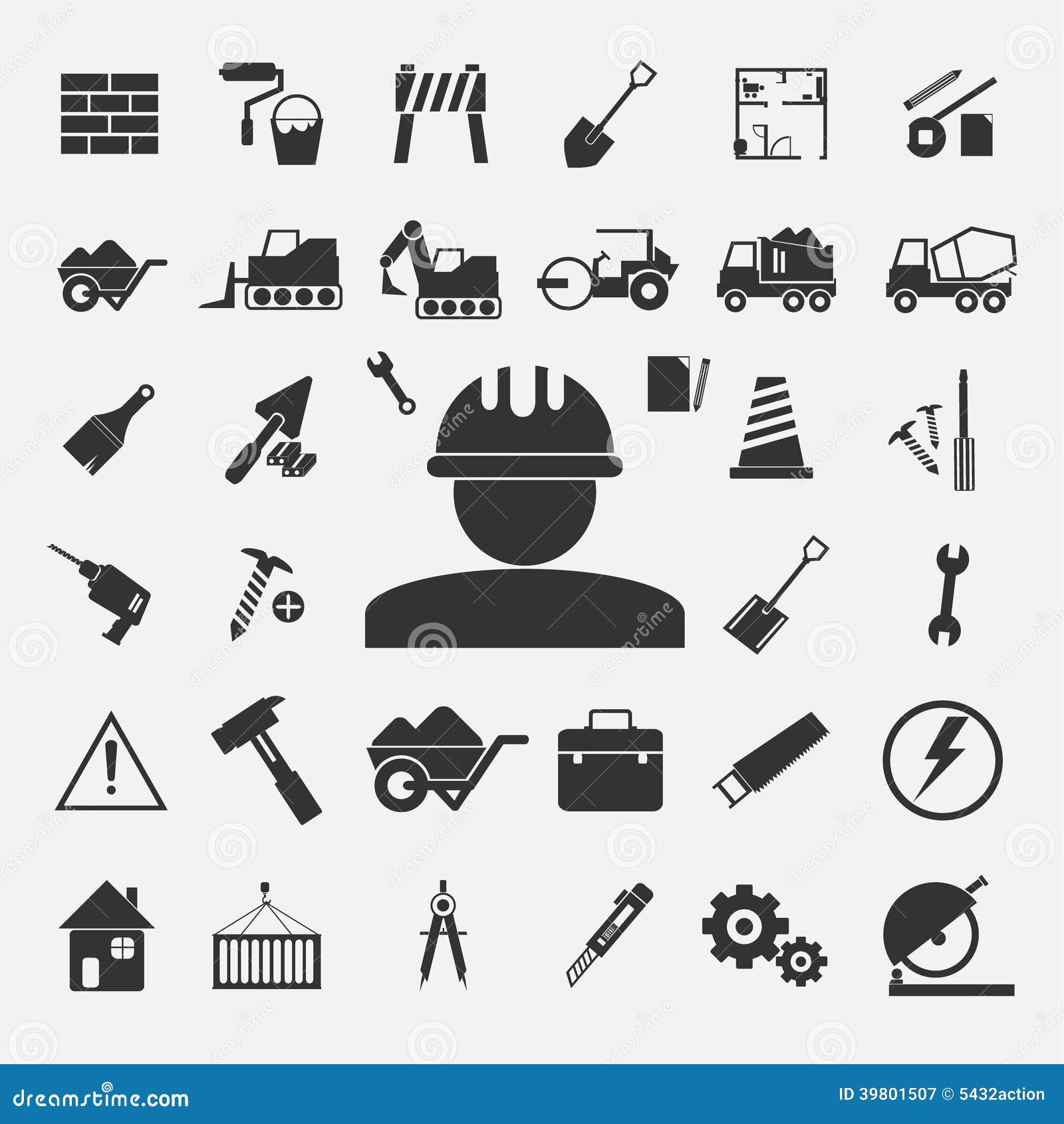 Vector of Construction Icons Set Stock Vector - Illustration of icons ...