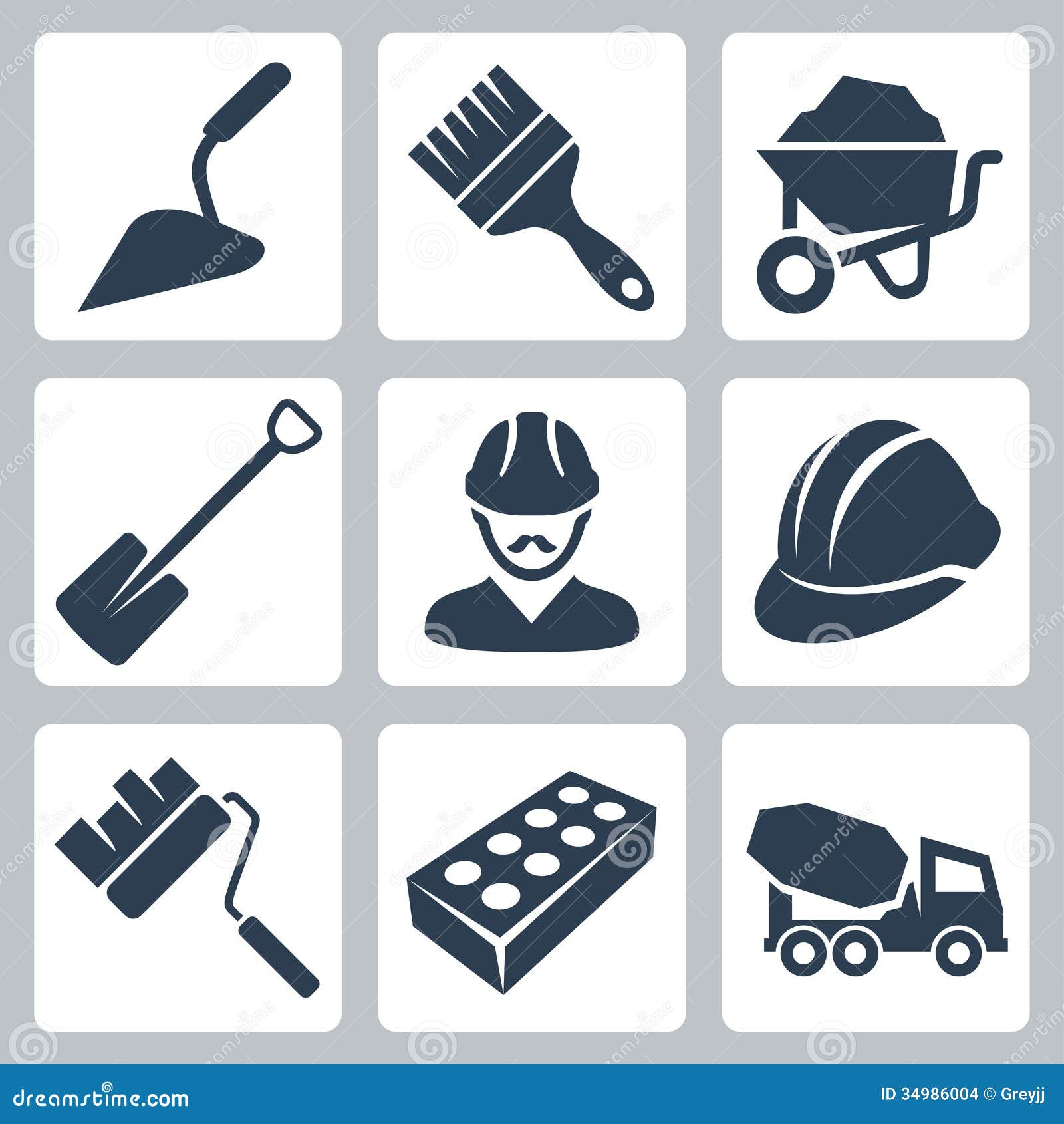 Vector Construction Icons Set Stock Vector - Illustration of engineer ...