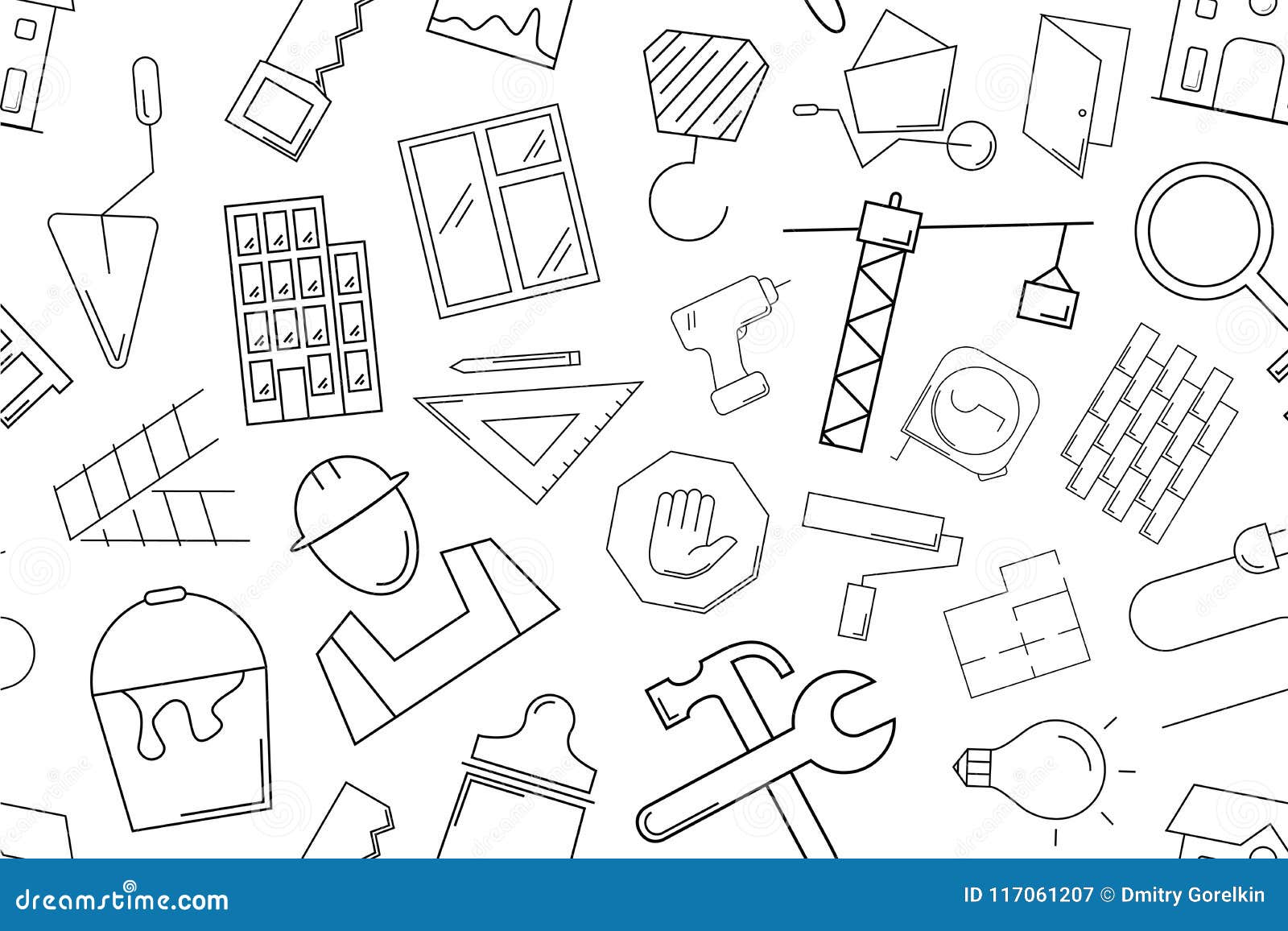 Vector Construction Pattern. Construction Seamless Background Stock ...