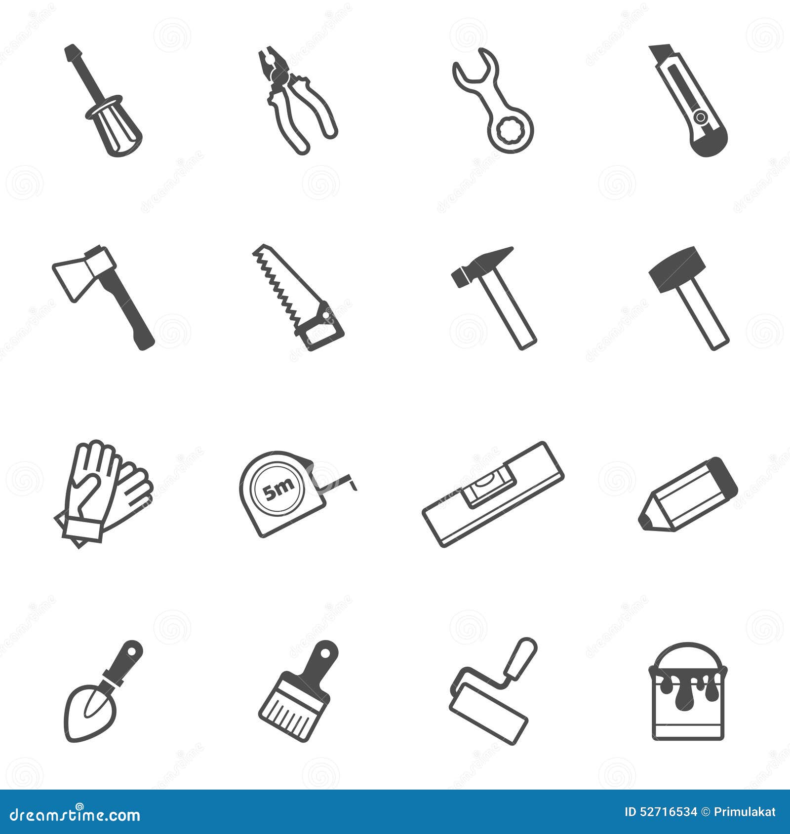 Vector Construction and Repair Tool Icon Set Stock Vector ...