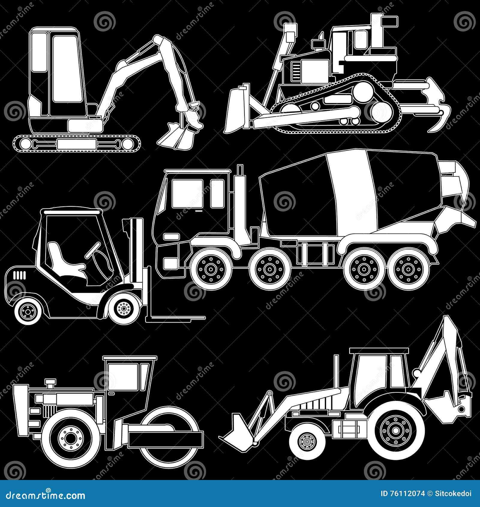 Vector Construction Transport Stock Vector - Illustration of mover ...