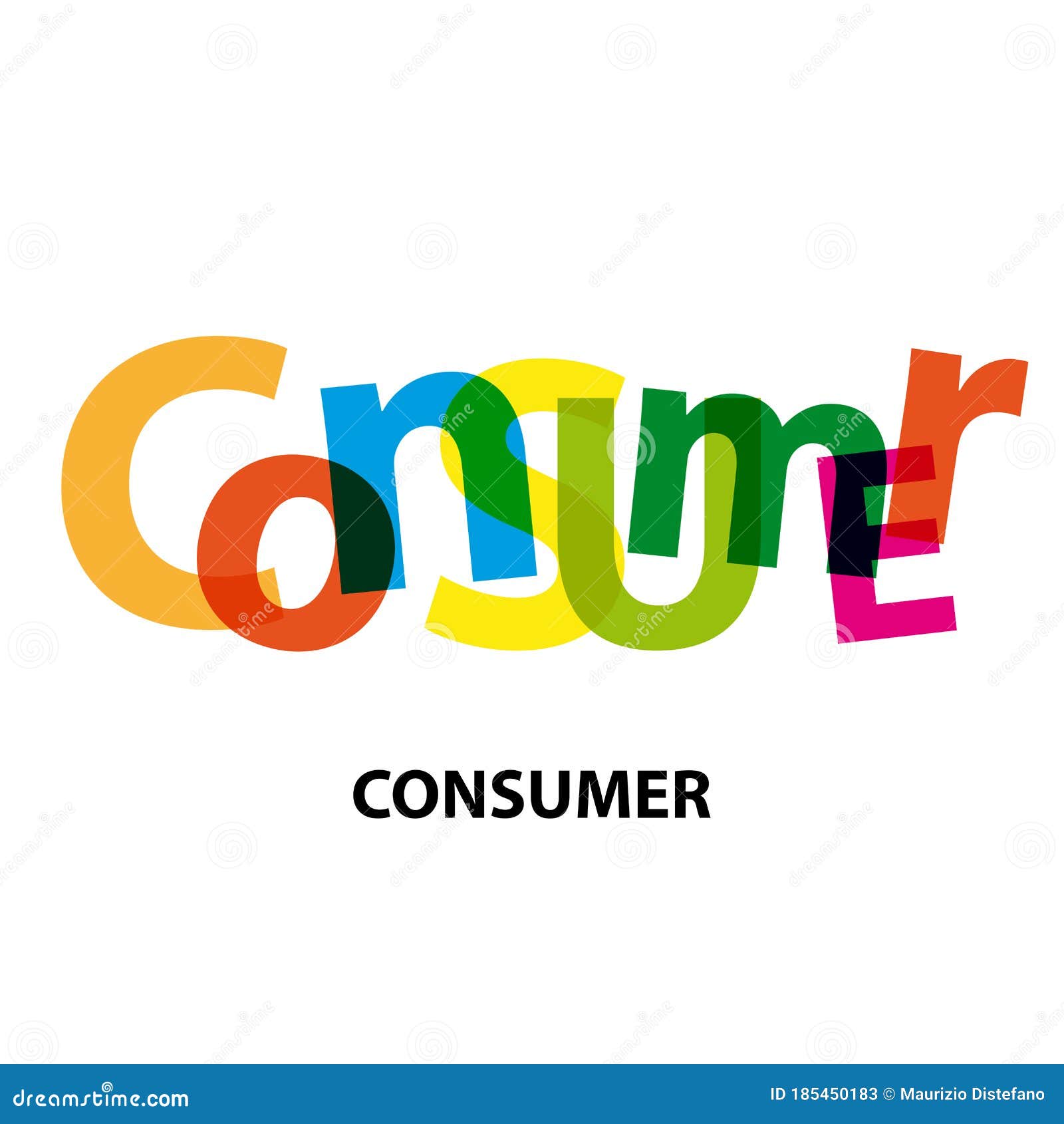 Vector Consumer.Broken Colorful Text and Word Stock Vector ...