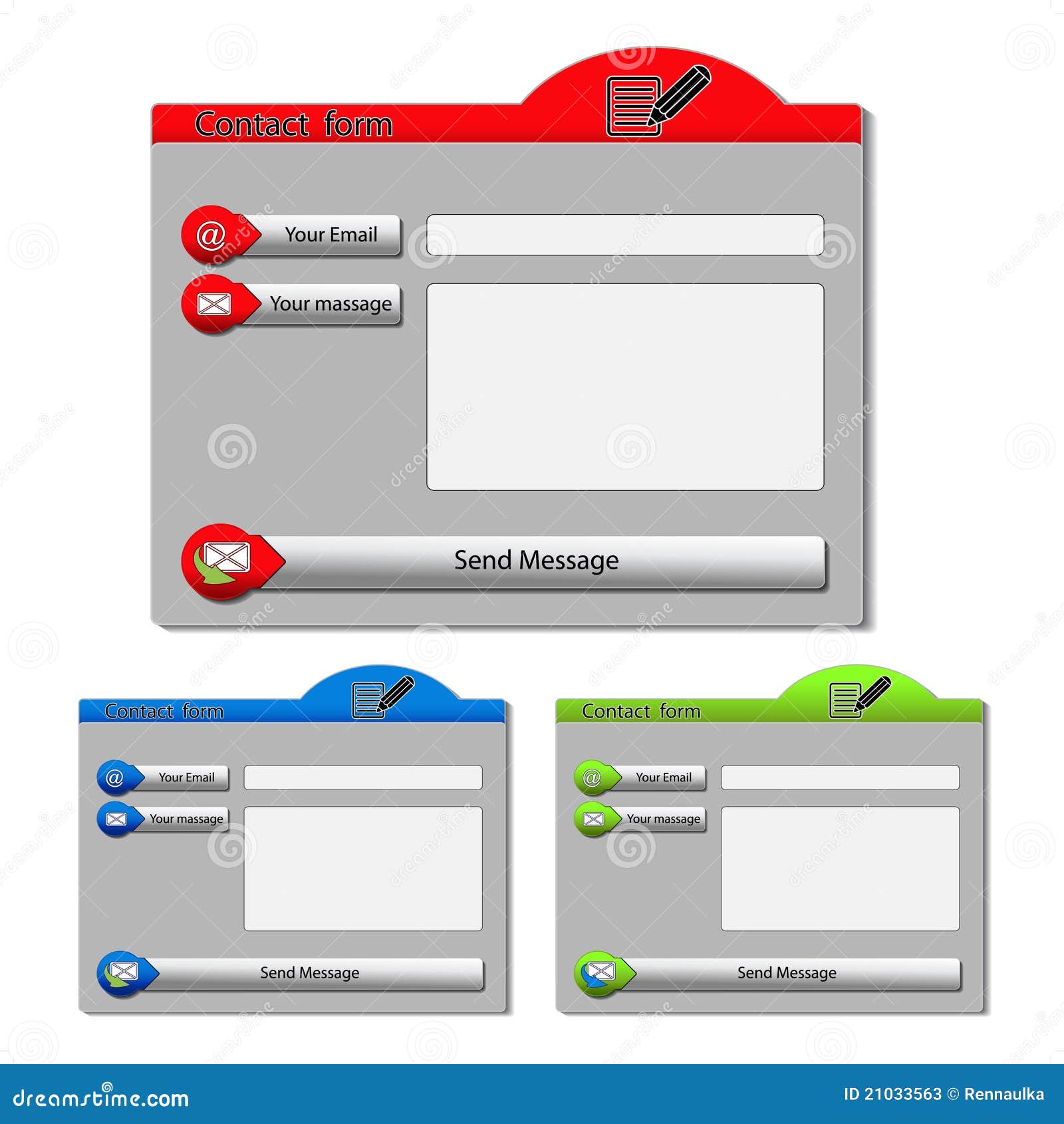 Vector contact forms stock vector. Illustration of green - 21033563