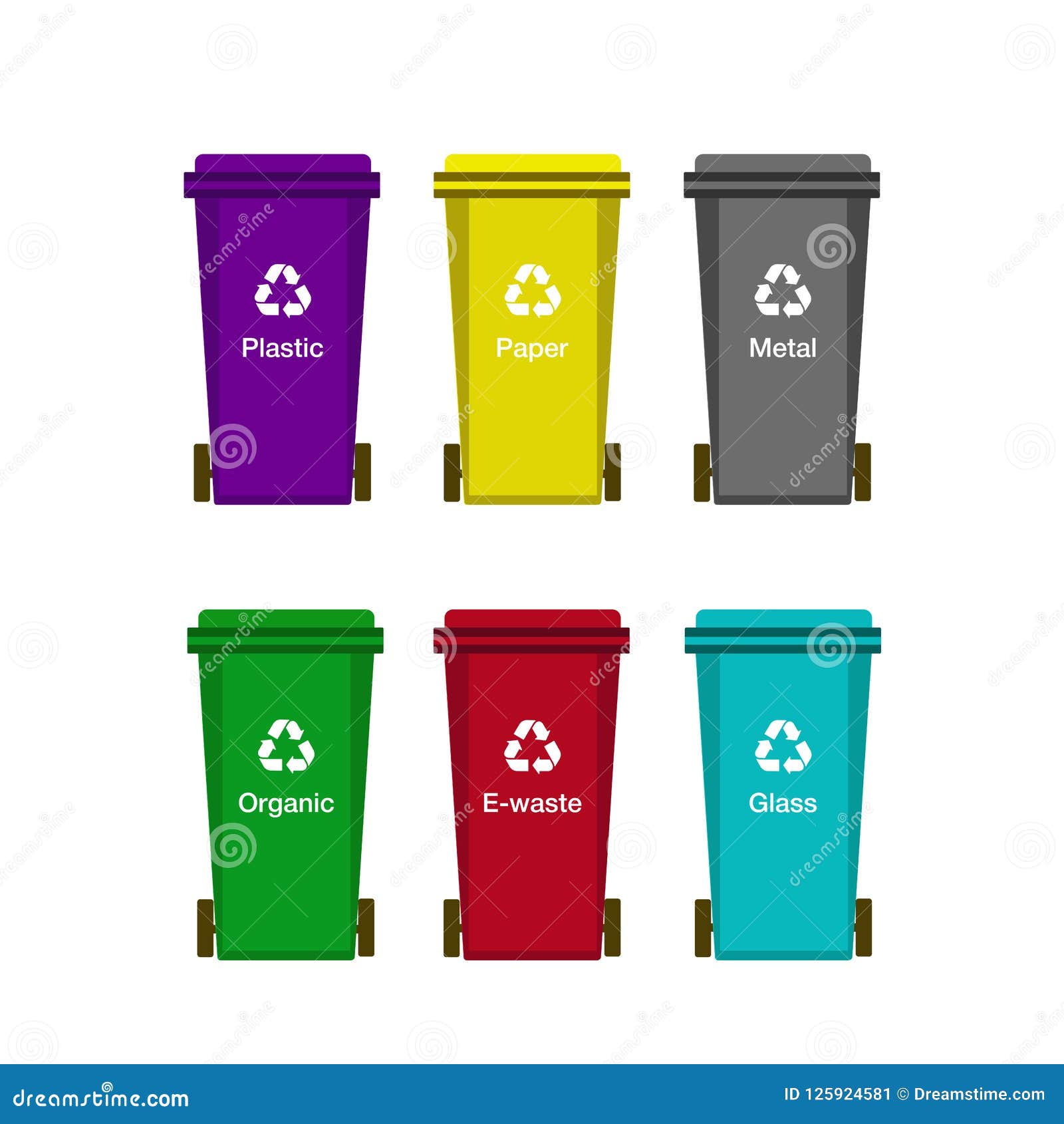 Vector Containers for Sorting Waste. Stock Vector - Illustration of ...