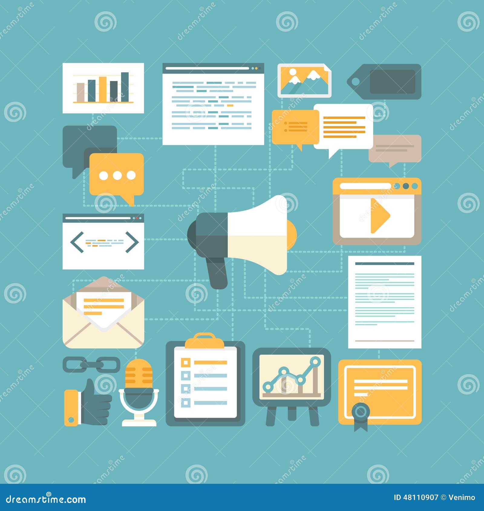 Vector Content Marketing Concept Stock Vector - Illustration of concept ...