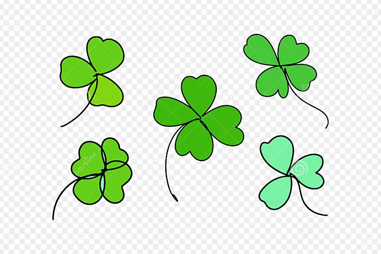 Vector Continuous Line Art, Shamrock Set. Stock Vector - Illustration ...