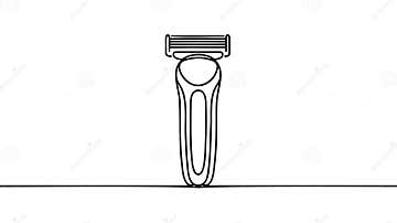 Vector Continuous One Single Line Drawing Icon of Shaving Razor in ...