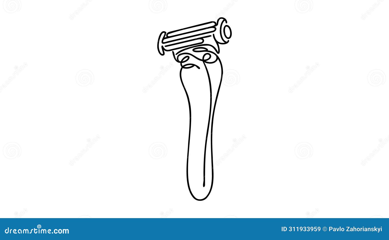 Vector Continuous One Single Line Drawing Icon of Shaving Razor in ...