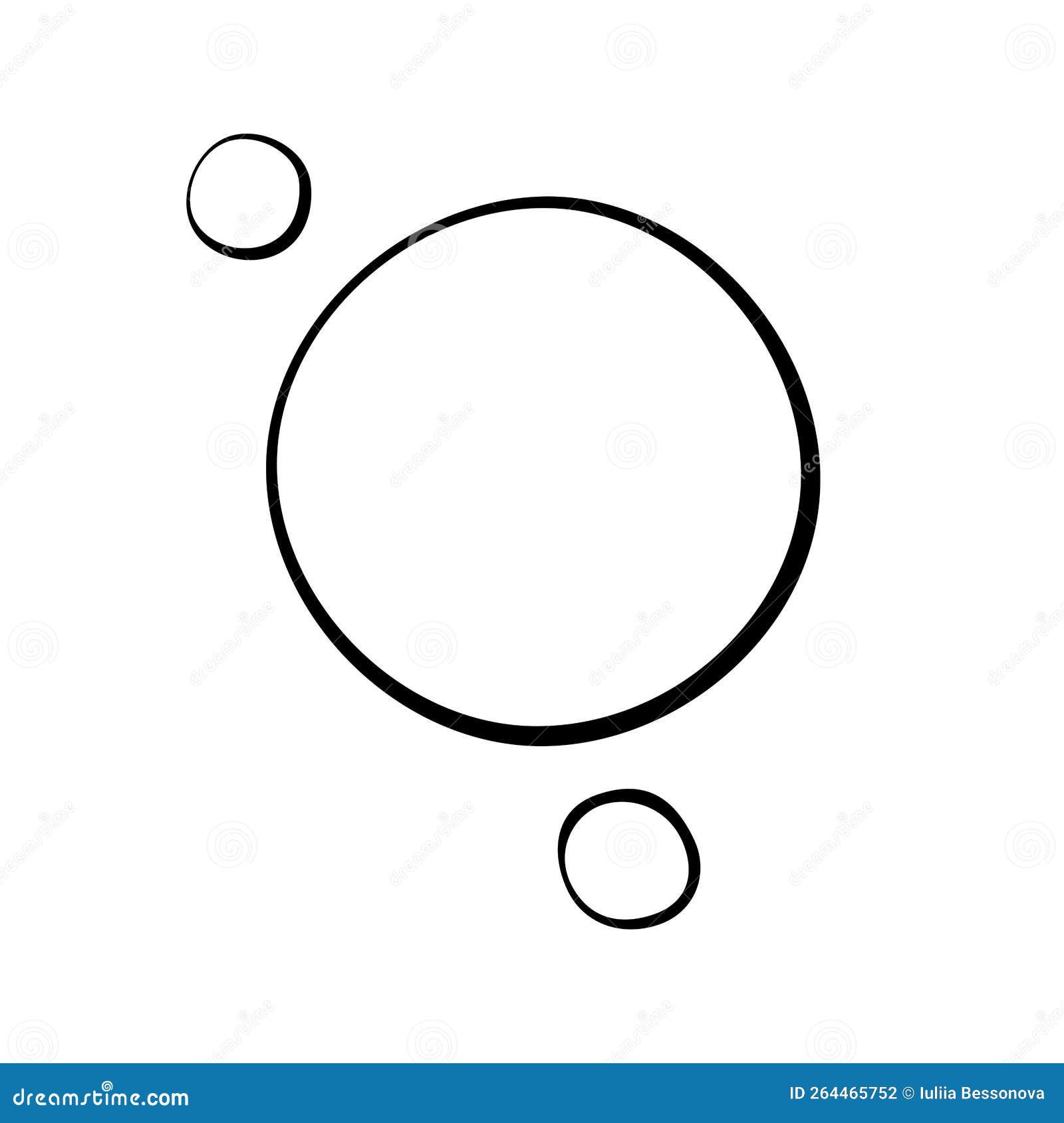 Vector Contour Abstract Planet with Two Satellites. the Planetary ...