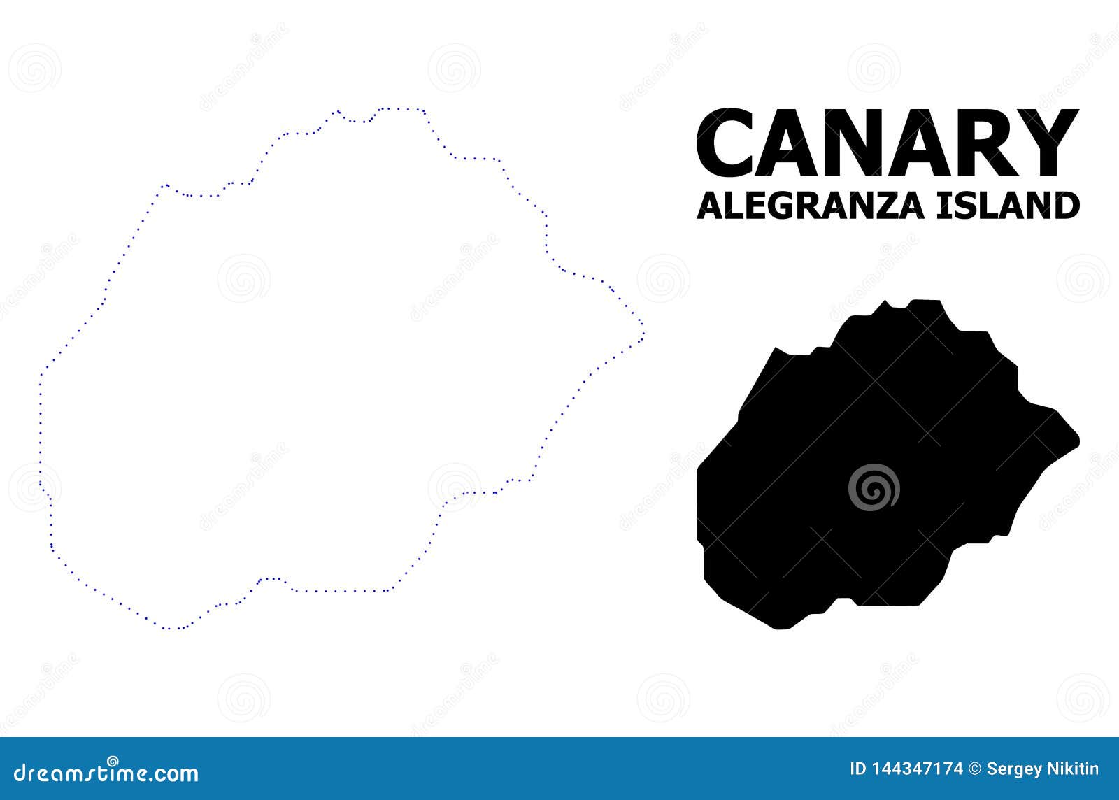 Vector Contour Dotted Map of Alegranza Island with Caption Stock Vector ...