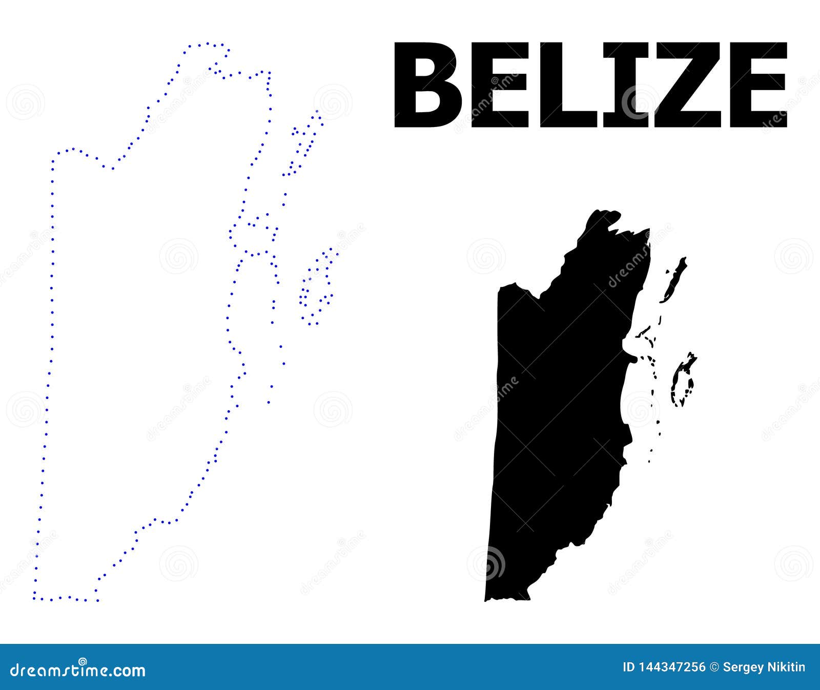 Vector Contour Dotted Map of Belize with Caption Stock Vector ...