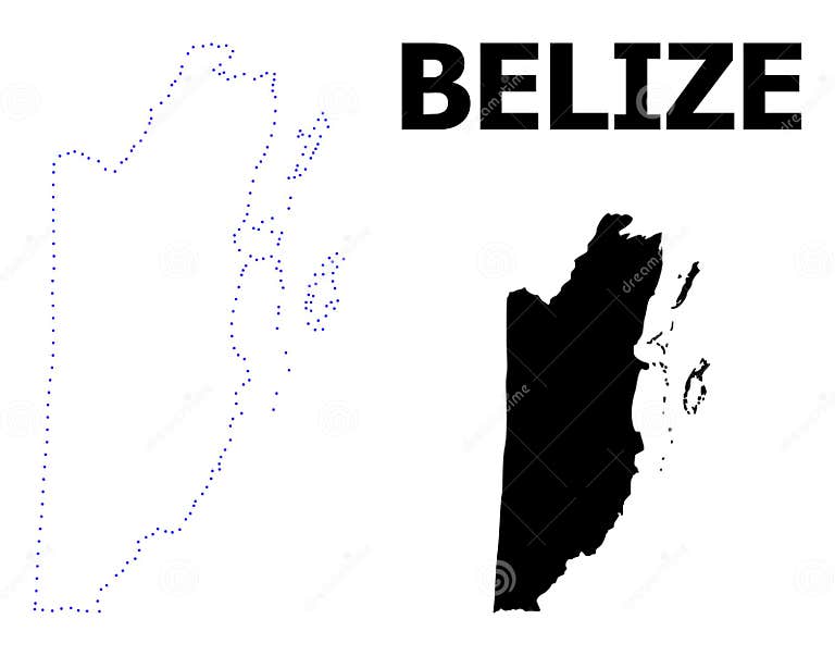 Vector Contour Dotted Map of Belize with Caption Stock Vector ...