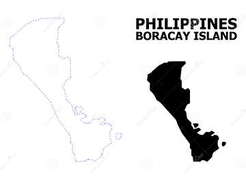 Vector Contour Dotted Map of Boracay Island with Caption Stock Vector ...