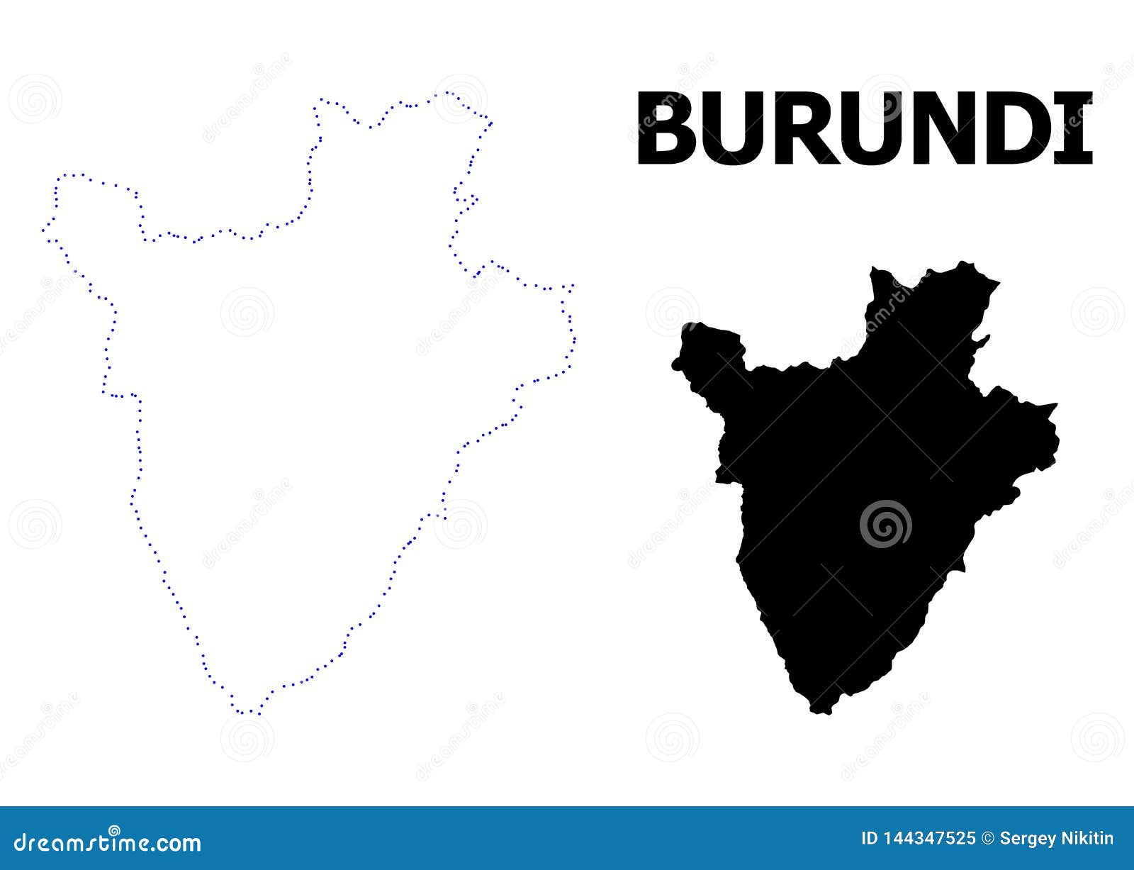 Vector Contour Dotted Map of Burundi with Caption Stock Vector ...