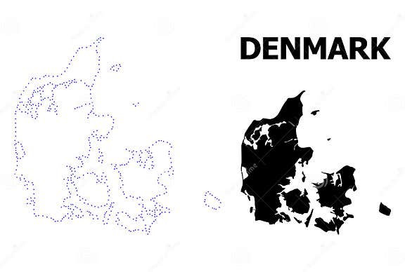Vector Contour Dotted Map of Denmark with Caption Stock Vector ...