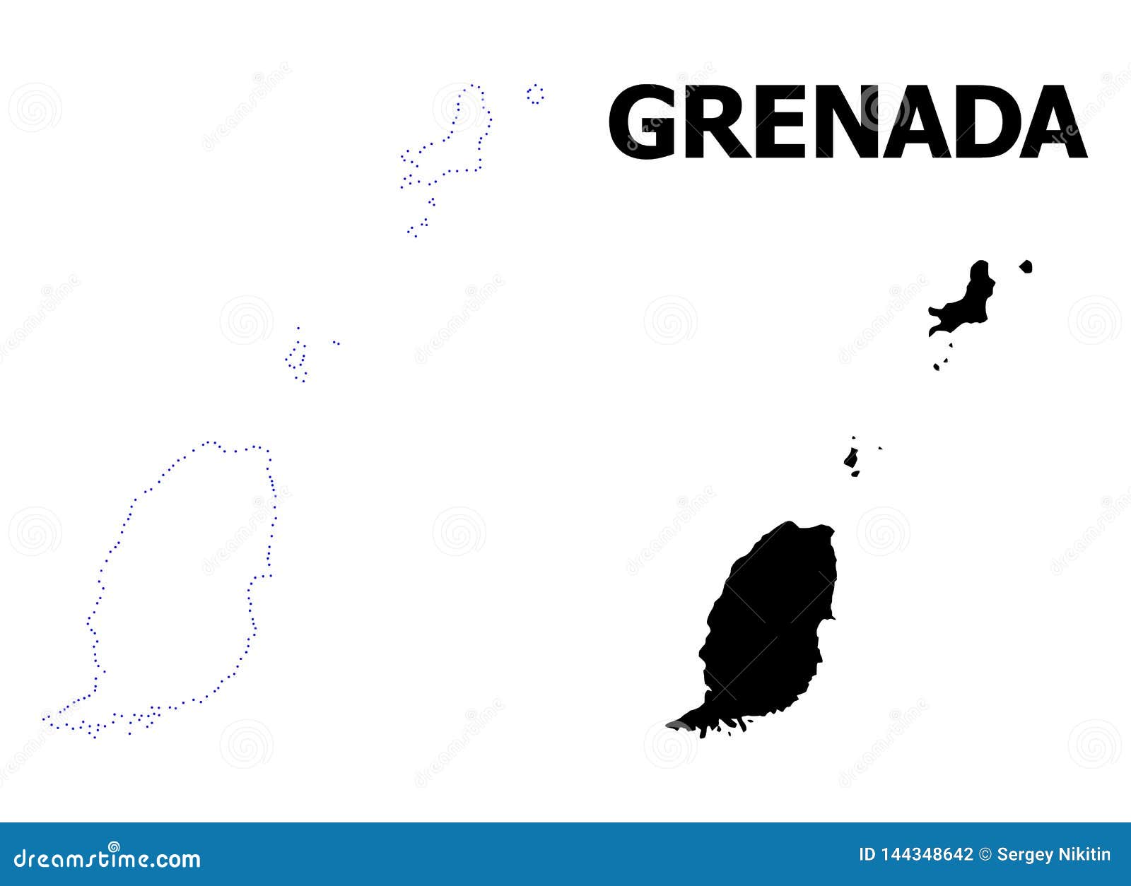 Grenada Dotted Vector Map | CartoonDealer.com #382883023