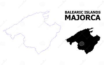 Vector Contour Dotted Map of Majorca with Name Stock Vector ...