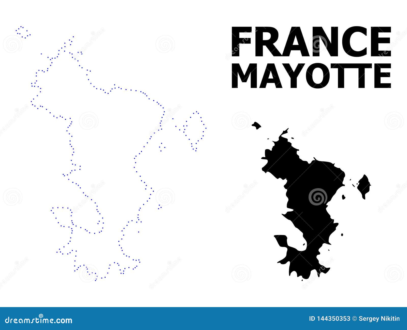 Dotted Mayotte Island Map Vector Illustration | CartoonDealer.com ...