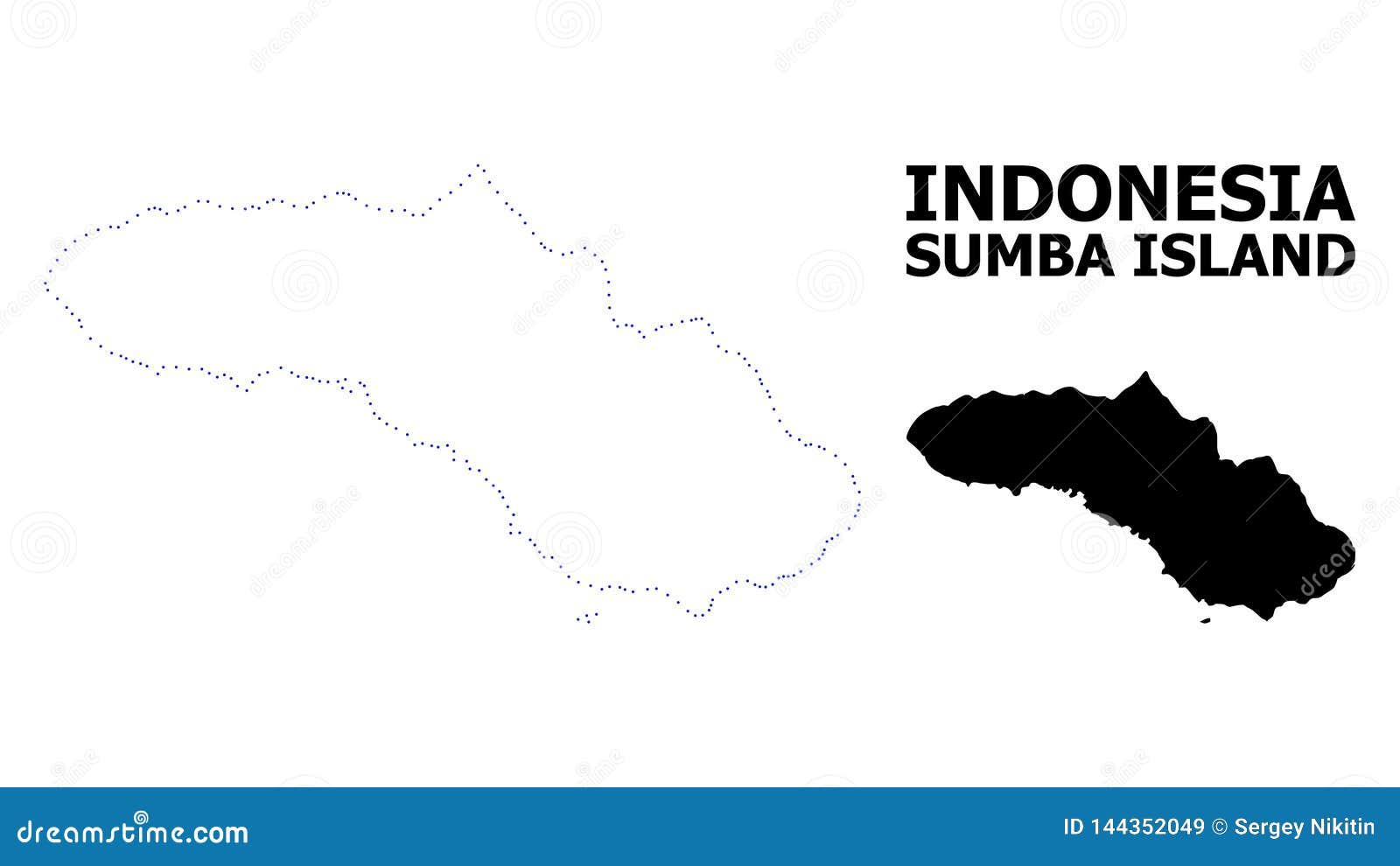 Sumba Dotted Glowing Map. Cartoon Vector | CartoonDealer.com #234136017