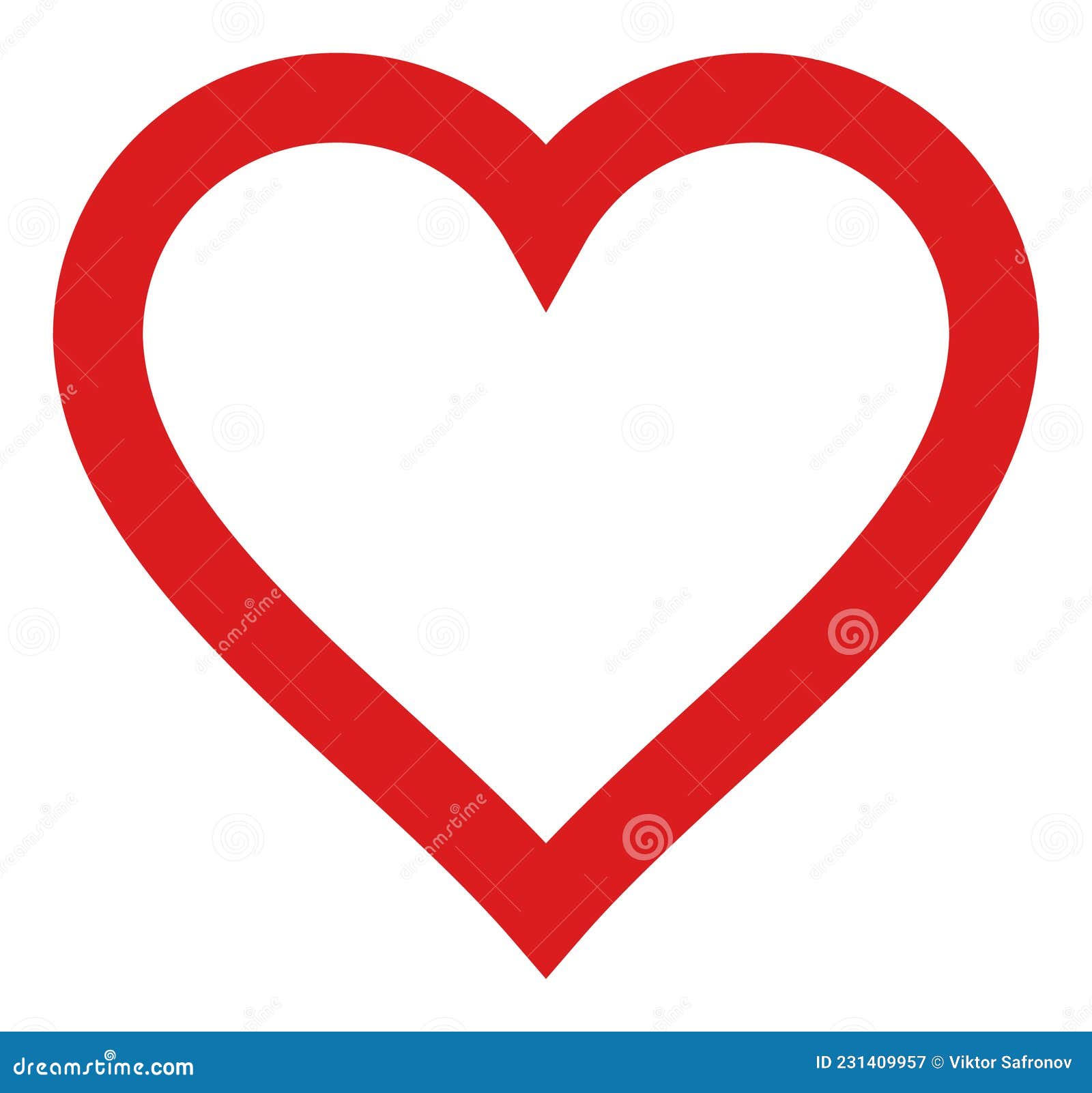 Vector Contour Heart Flat Icon Illustration Stock Vector - Illustration ...