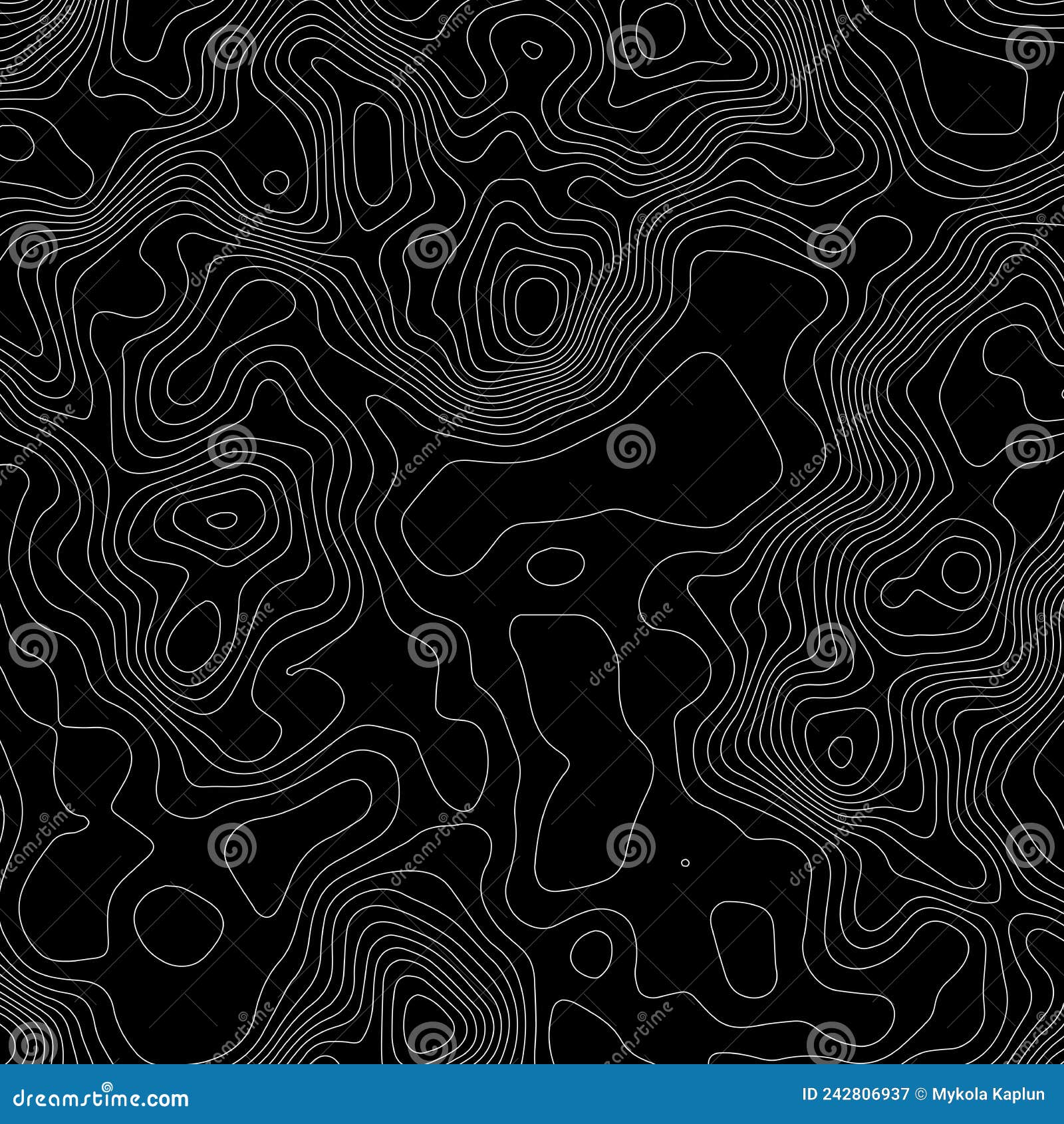 Vector Contour Map. Topographic Scheme Background. Illustration Terrain ...
