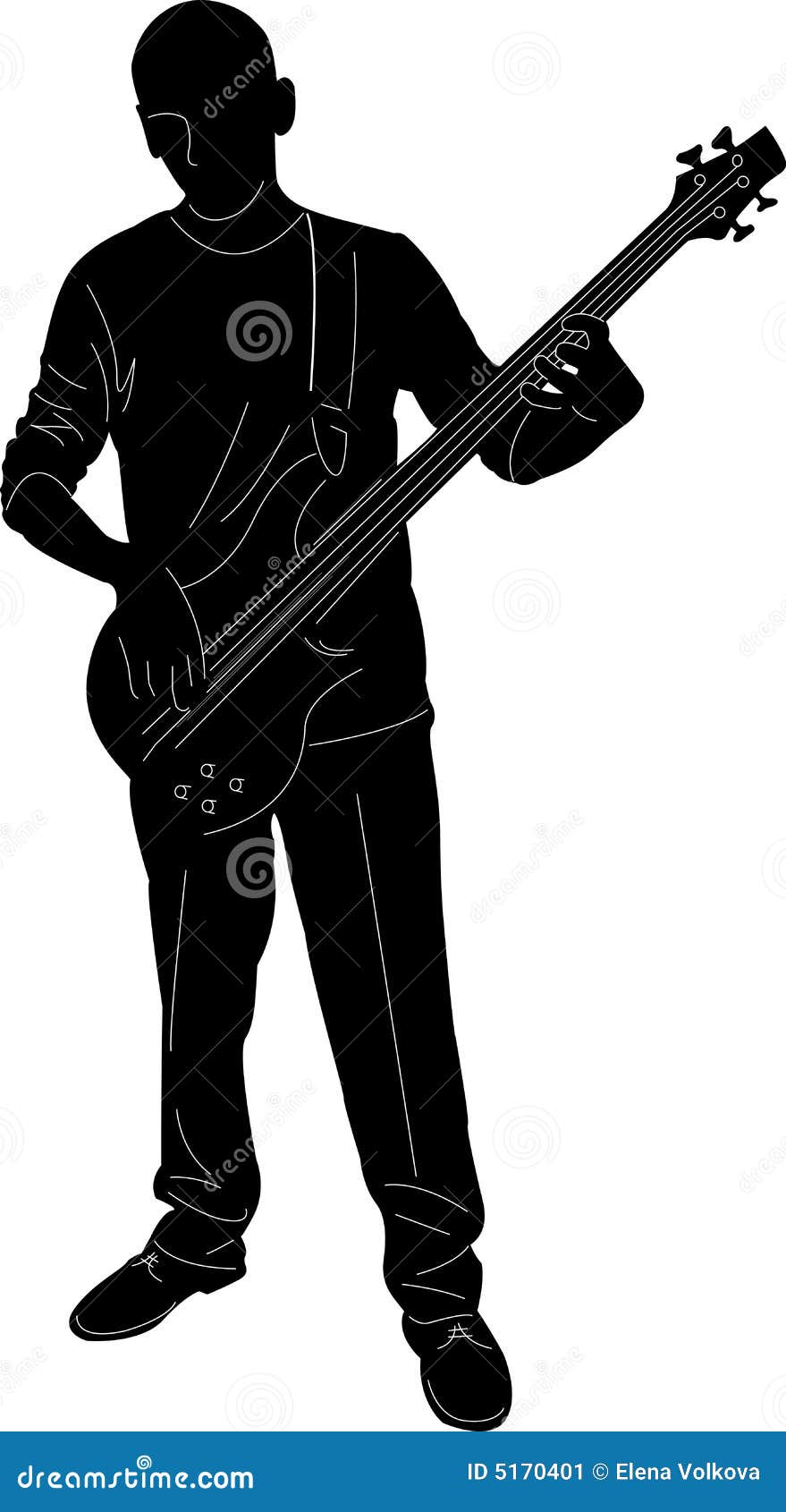 Vector-contour of the Musician Stock Vector - Illustration of black ...