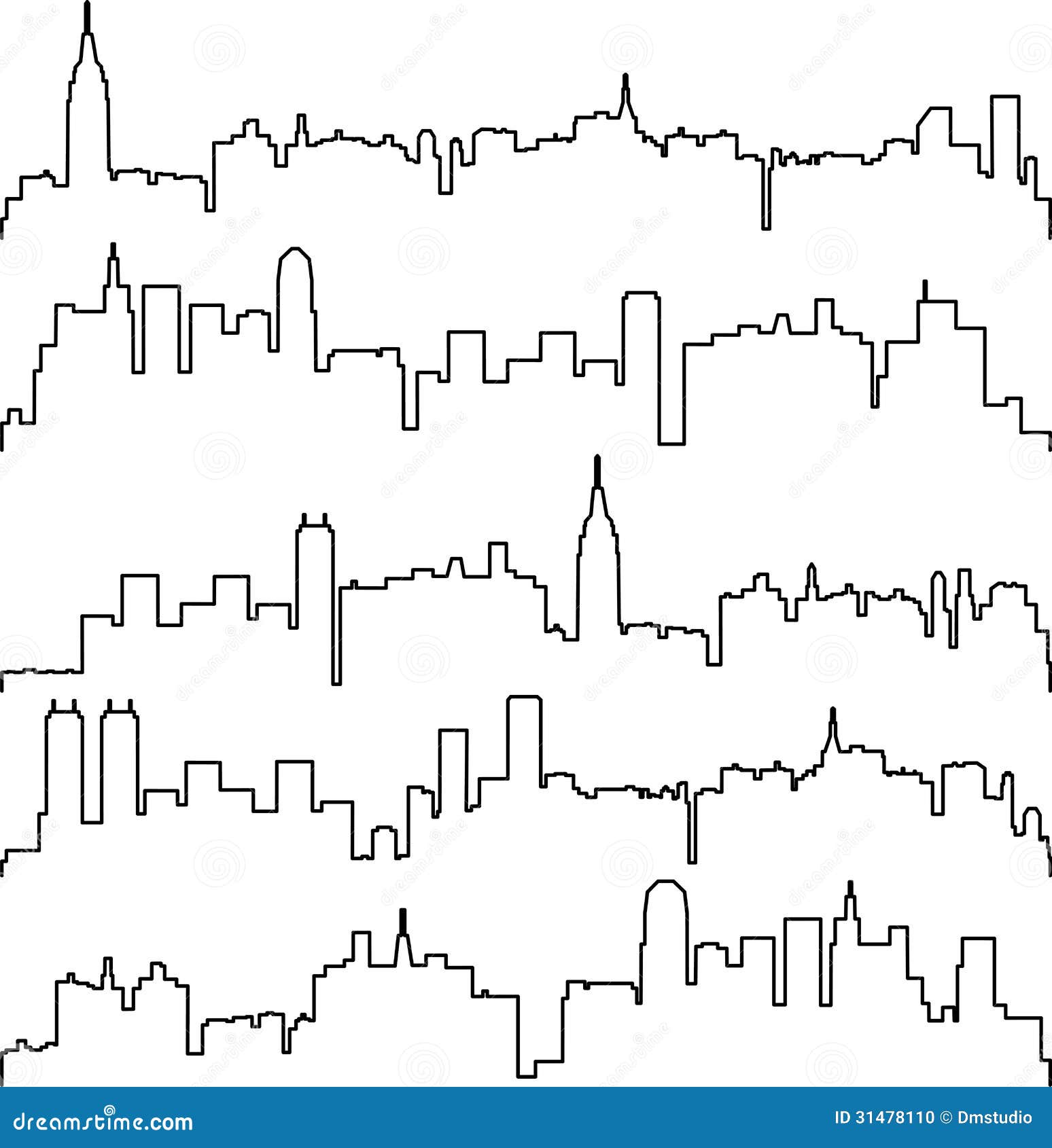 Vector Contours of Buildings Stock Vector - Illustration of design ...