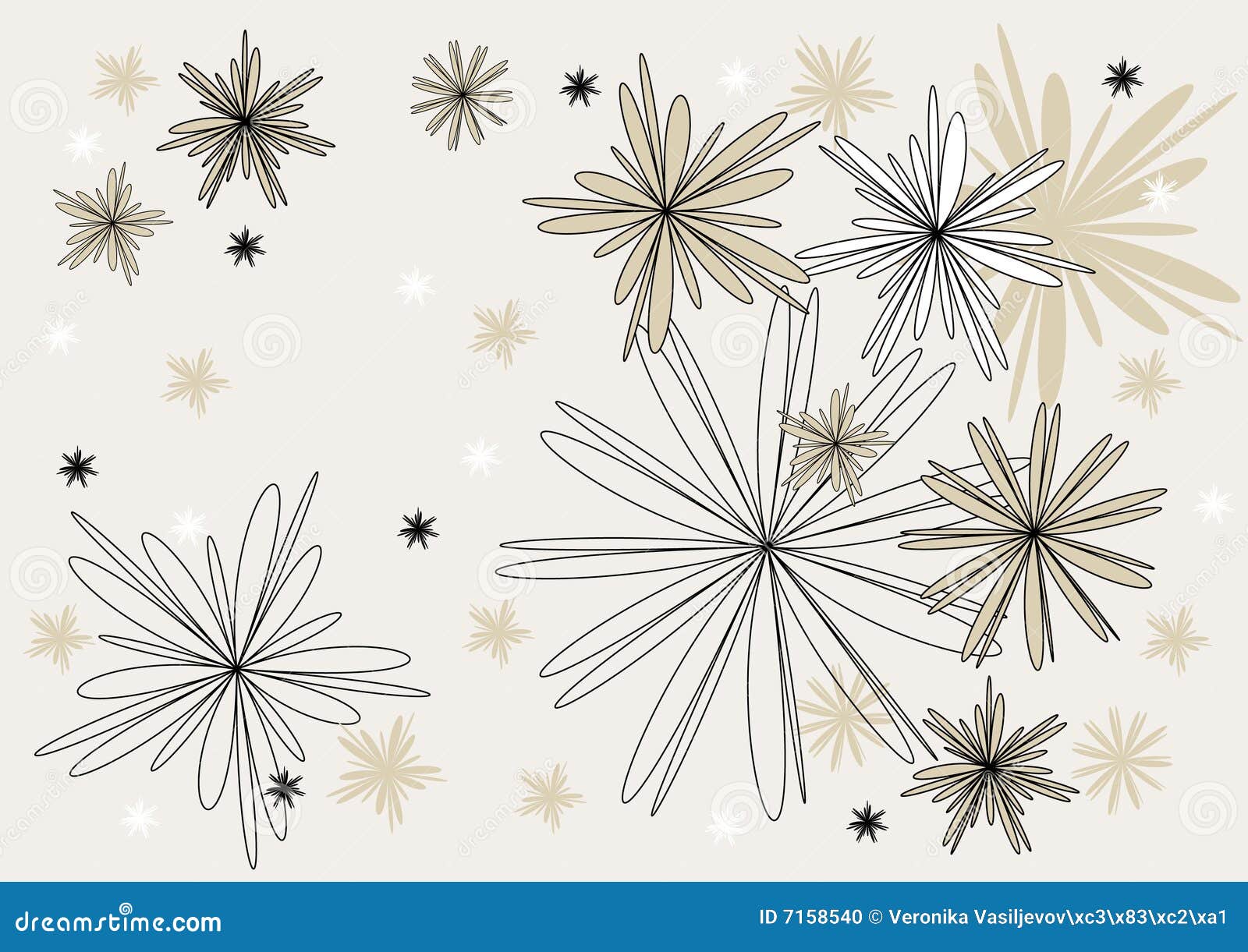 Vector contur flowers stock vector. Illustration of stylish - 7158540