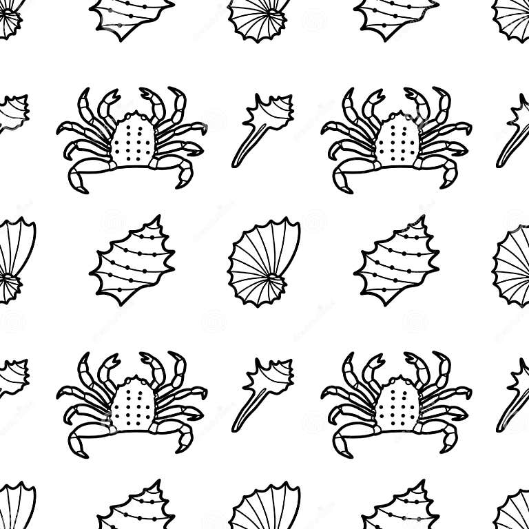 Vector Contur Seamless Pattern on the Theme of Sea Cruise Stock Vector ...
