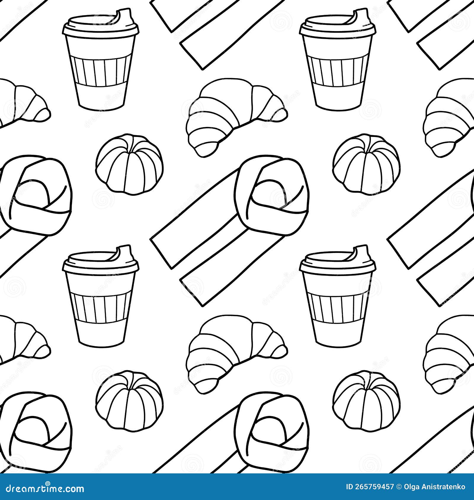 Vector Contur Seamless Pattern of Winter Clothes Stock Vector ...