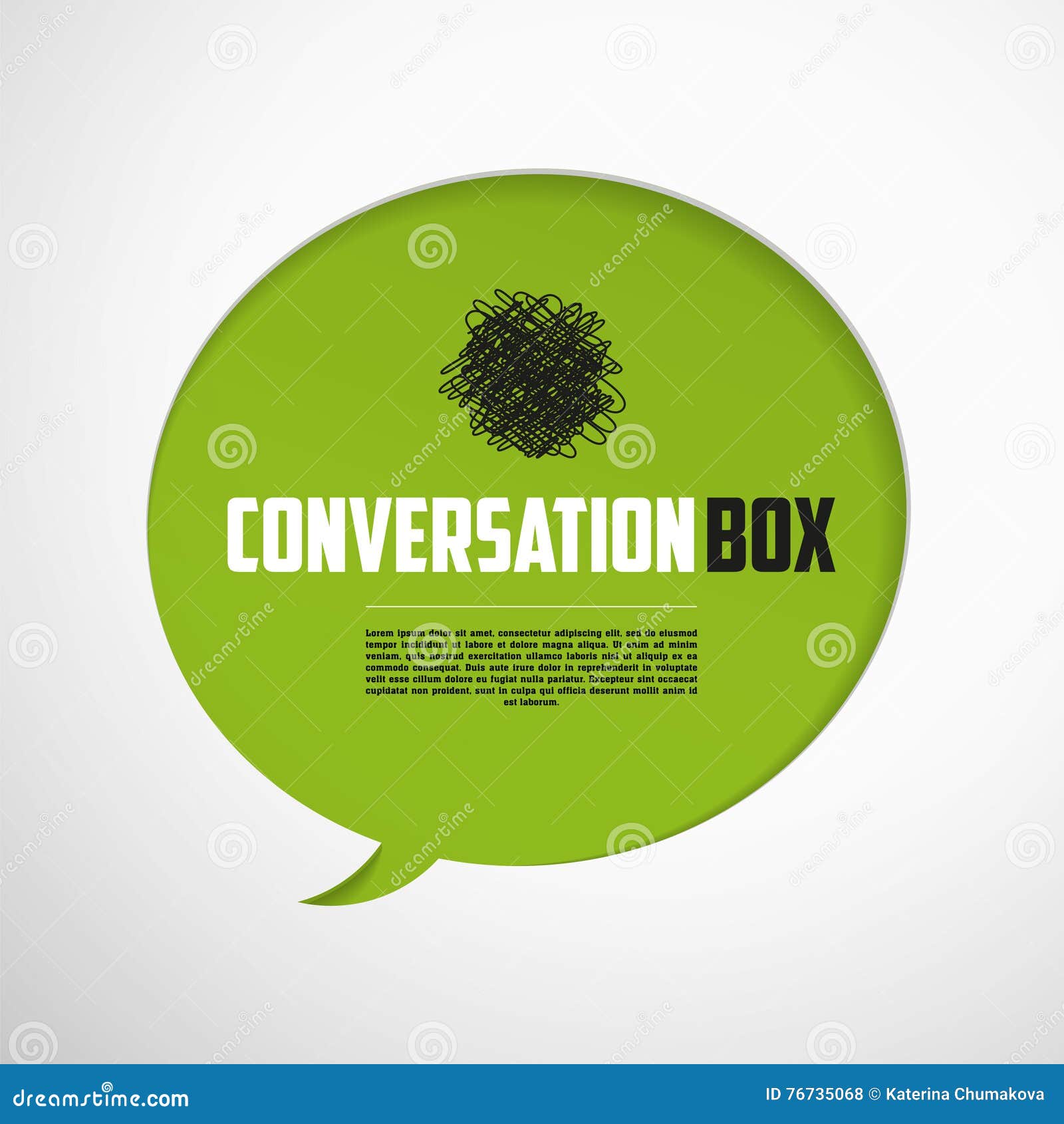Vector Conversation Box And Text Message Flat Illustration Isolated On ...
