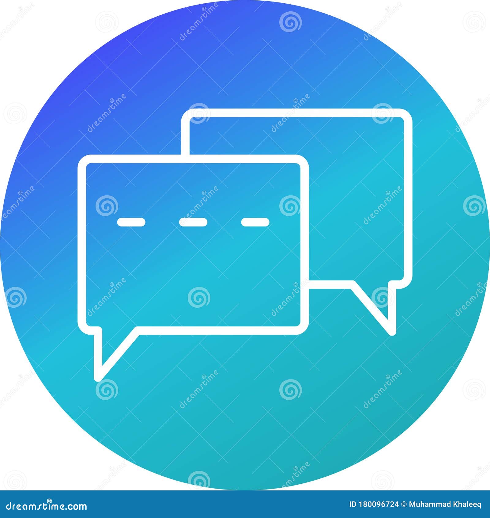 Vector Conversation Box And Text Message Flat Illustration Isolated On ...