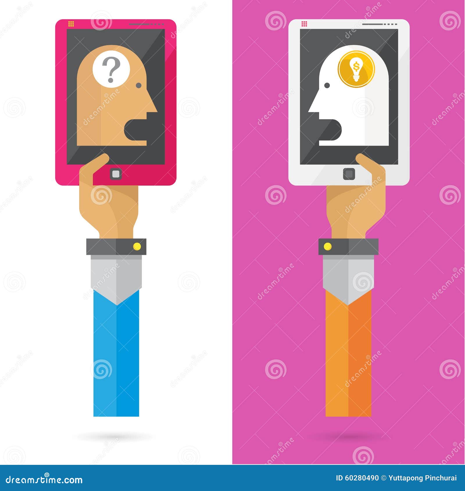 Vector Conversation Box And Text Message Flat Illustration Isolated On ...