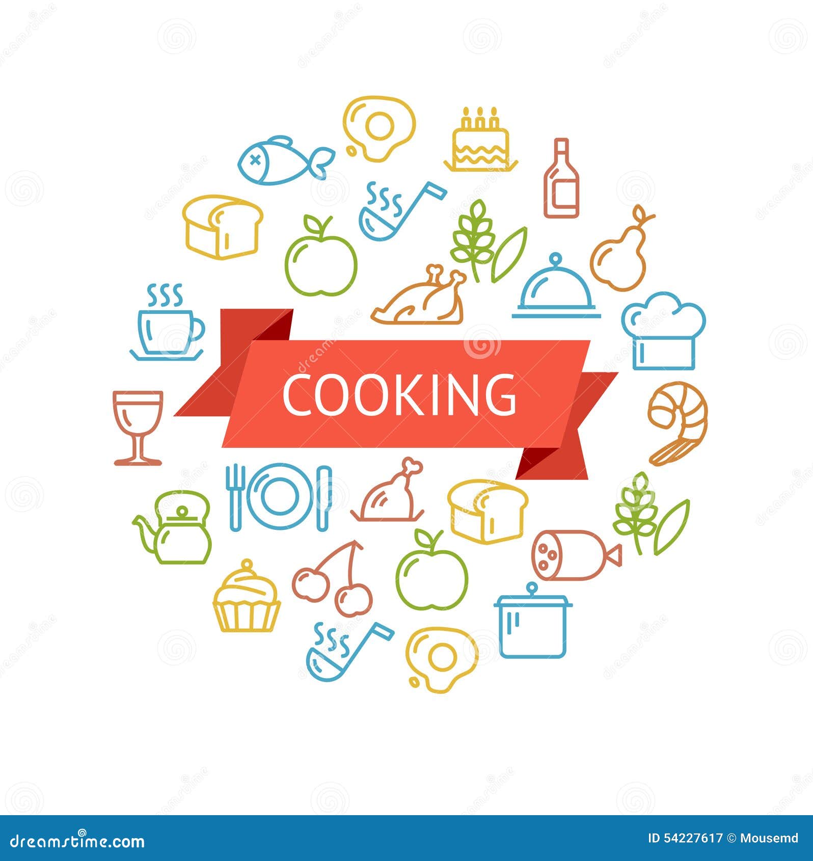 Vector Cooking Concept Outline Stock Vector - Illustration of drink ...