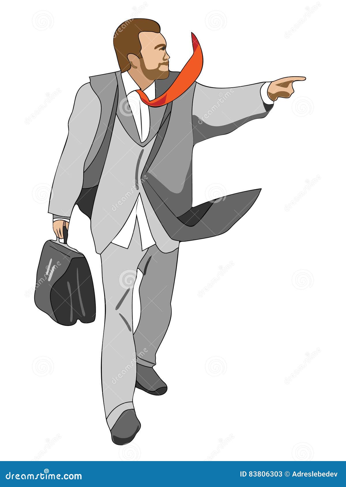 Vector of Cool Comic Hurrier Man with Bag Stock Vector - Illustration ...