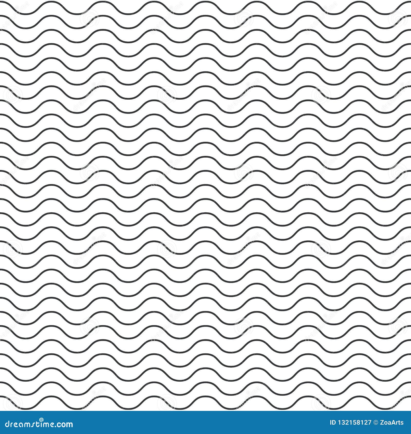 Vector Seamless Abstract Pattern, Thin Line Waves Stock Vector ...
