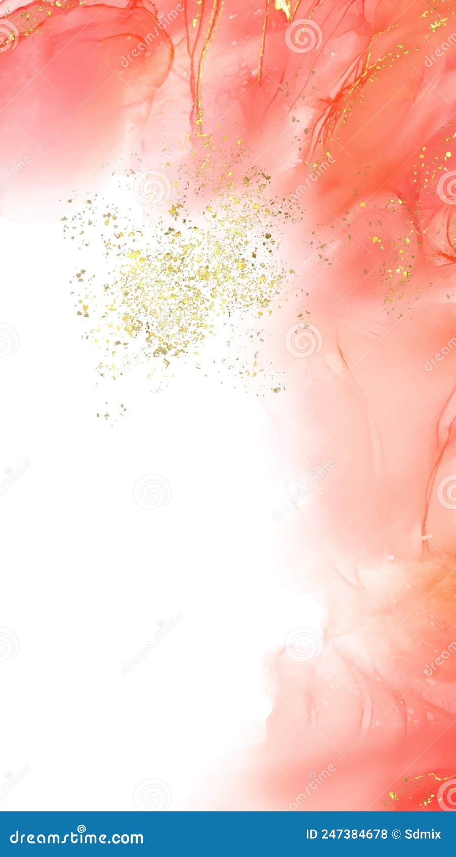 Vector Coral Banner. Hand Drawn Abstract Paint Brush Stroke Stock ...