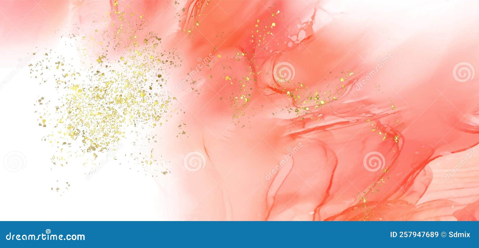 Vector Coral Banner. Hand Drawn Abstract Paint Brush Stroke Stock ...