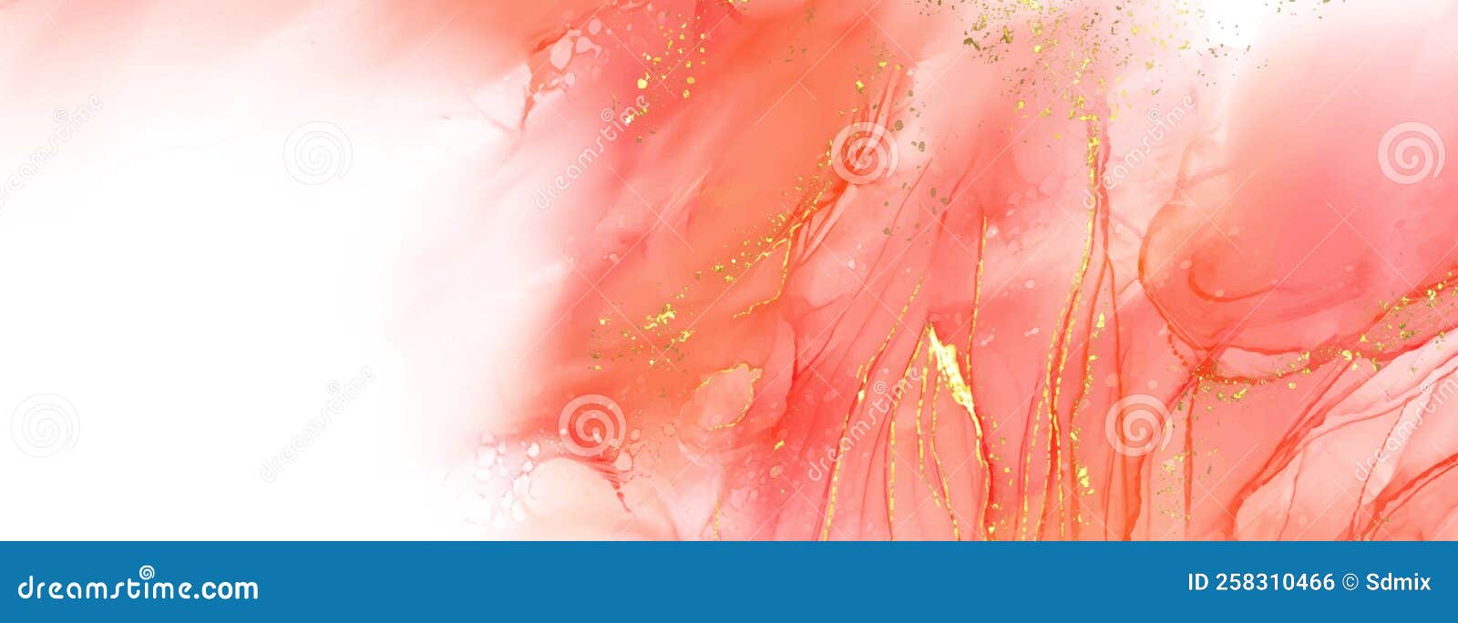 Vector Coral Banner. Hand Drawn Abstract Paint Brush Stroke Stock ...