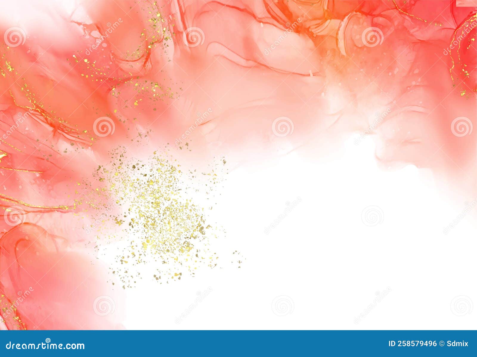 Vector Coral Banner. Hand Drawn Abstract Paint Brush Stroke Stock ...