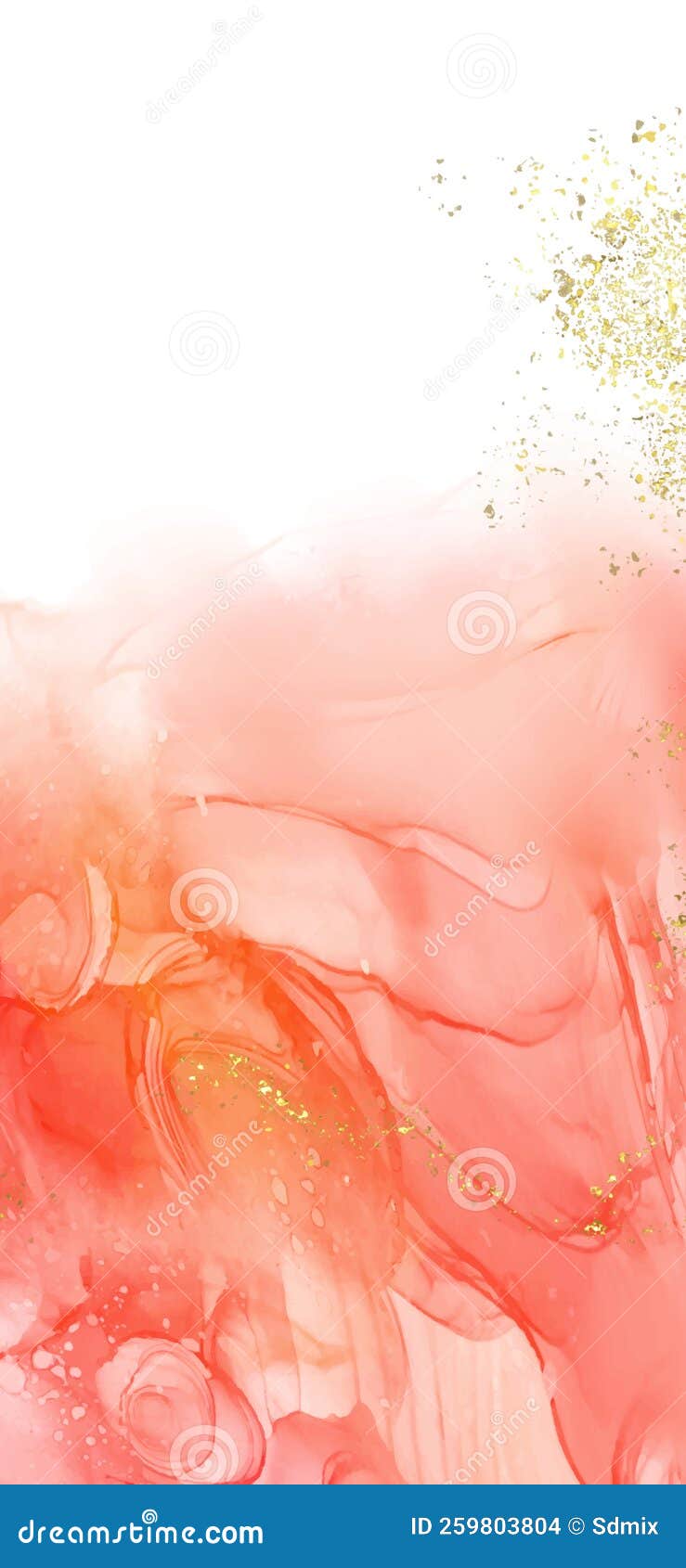 Vector Coral Banner. Hand Drawn Abstract Paint Brush Stroke Stock ...